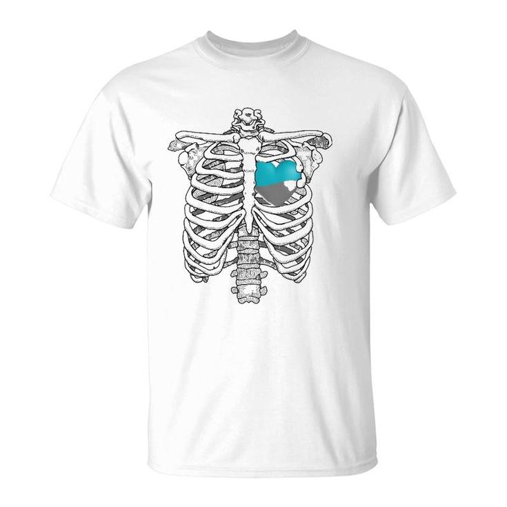 Autosexuality Heart Ribcage Proud Gift Autosexual Pride Flag T-Shirt ...