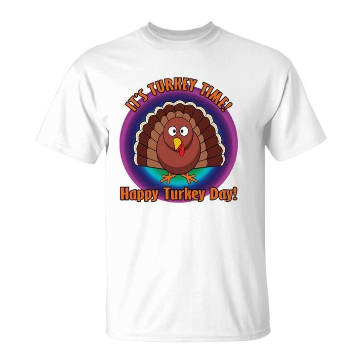 It's Turkey Time Thanksgiving Day Funny Holiday Ver 2 T-Shirt | Mazezy