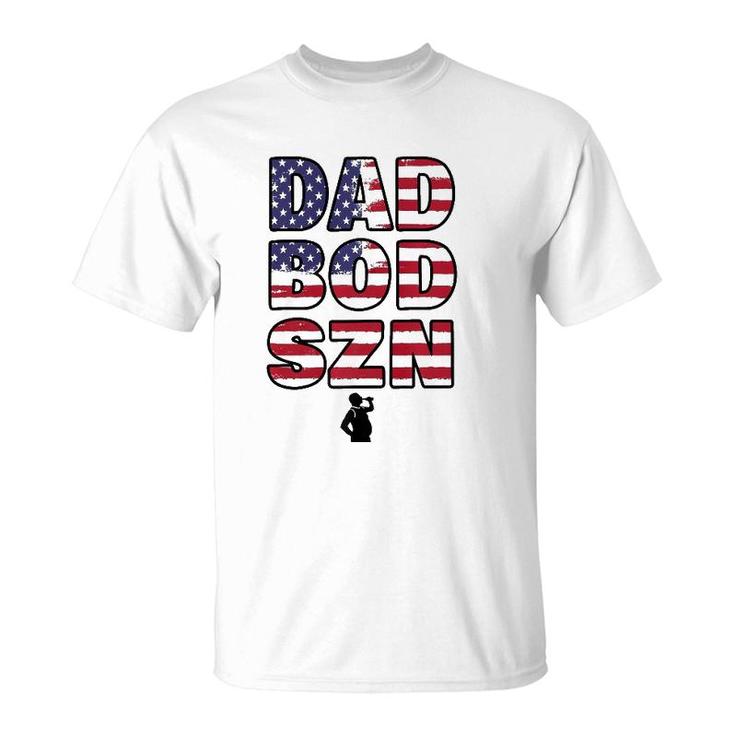 Mens American Flag Dad Bod T-Shirt | Mazezy