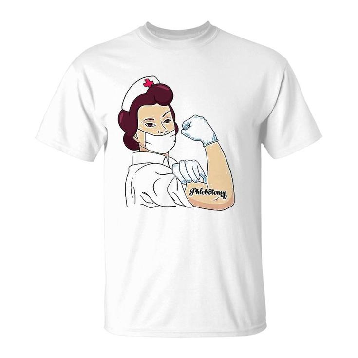 Phlebotomy Phlebotomist Caduceus Medical Symbol Nurse T-Shirt | Mazezy