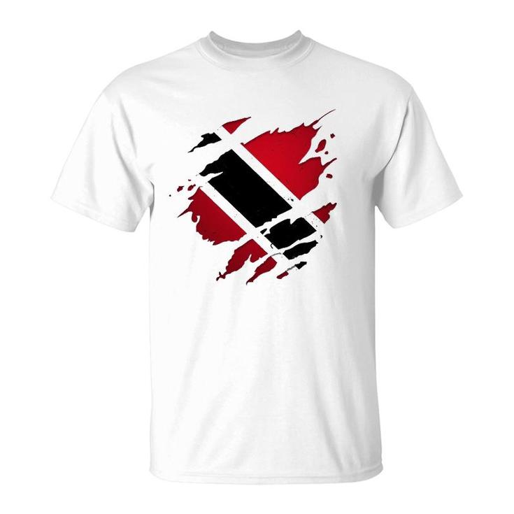 Proud Trinidadian S Torn Ripped Trinidad & Tobago Flag T-Shirt | Mazezy