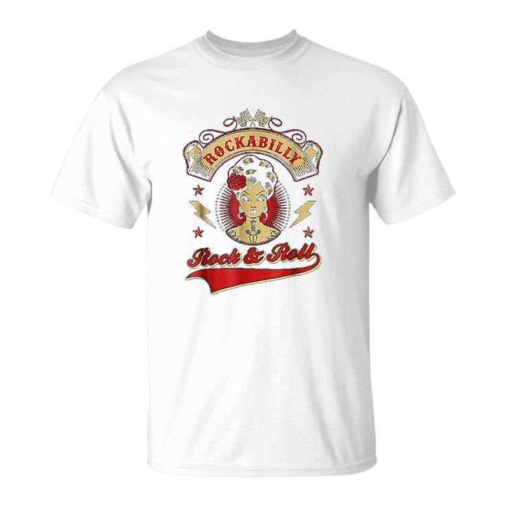 Rockabilly Pin Up Girl T-Shirt | Mazezy